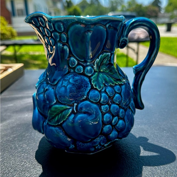 Inarco | Art | Vintage Inarco E5237 Blue Fruit Pitcher Ceramic Japan ...